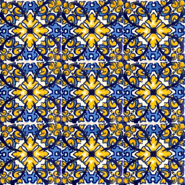 Traditional Blue Yellow Talavera Tile – Custom Made Products