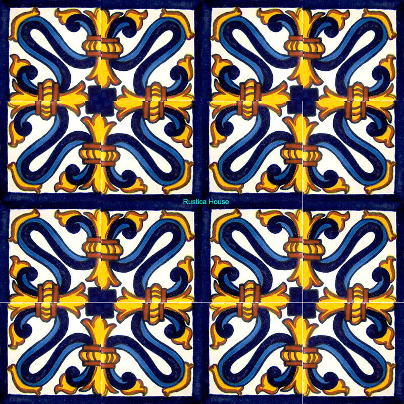 Colonial Blue Yellow Talavera Tile – Custom Made Products