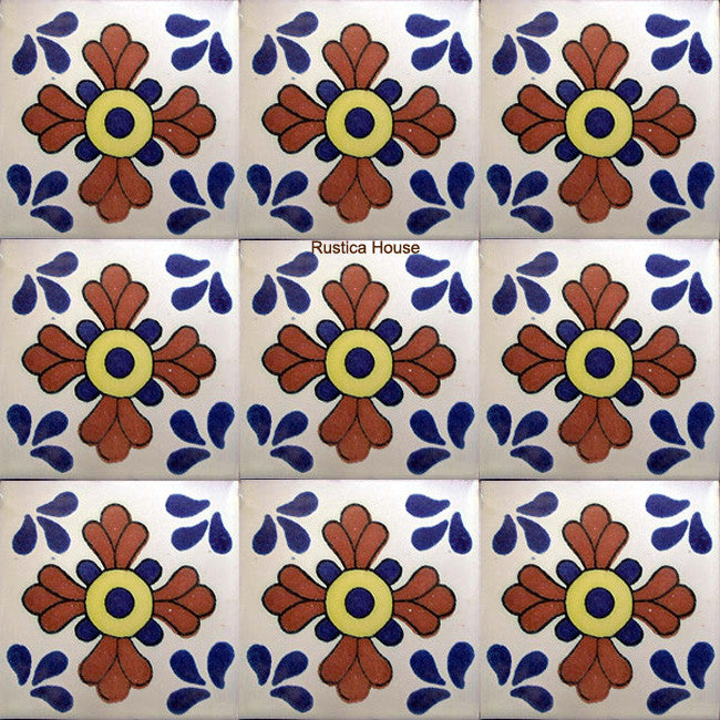 Mexican Terracotta Blue Talavera Tile – Custom Made Products